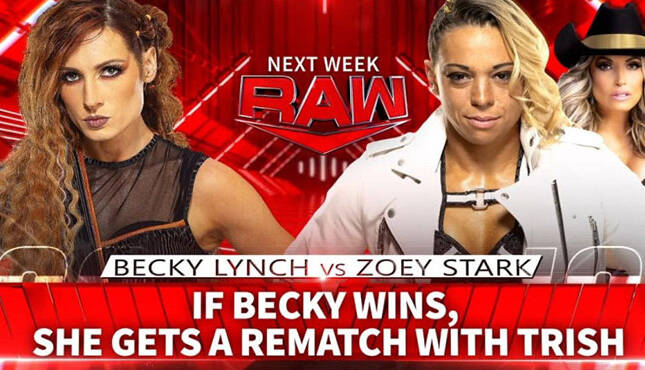Becky Lynch vs. Zoey Stark & More Set For Next Week's WWE Raw ...