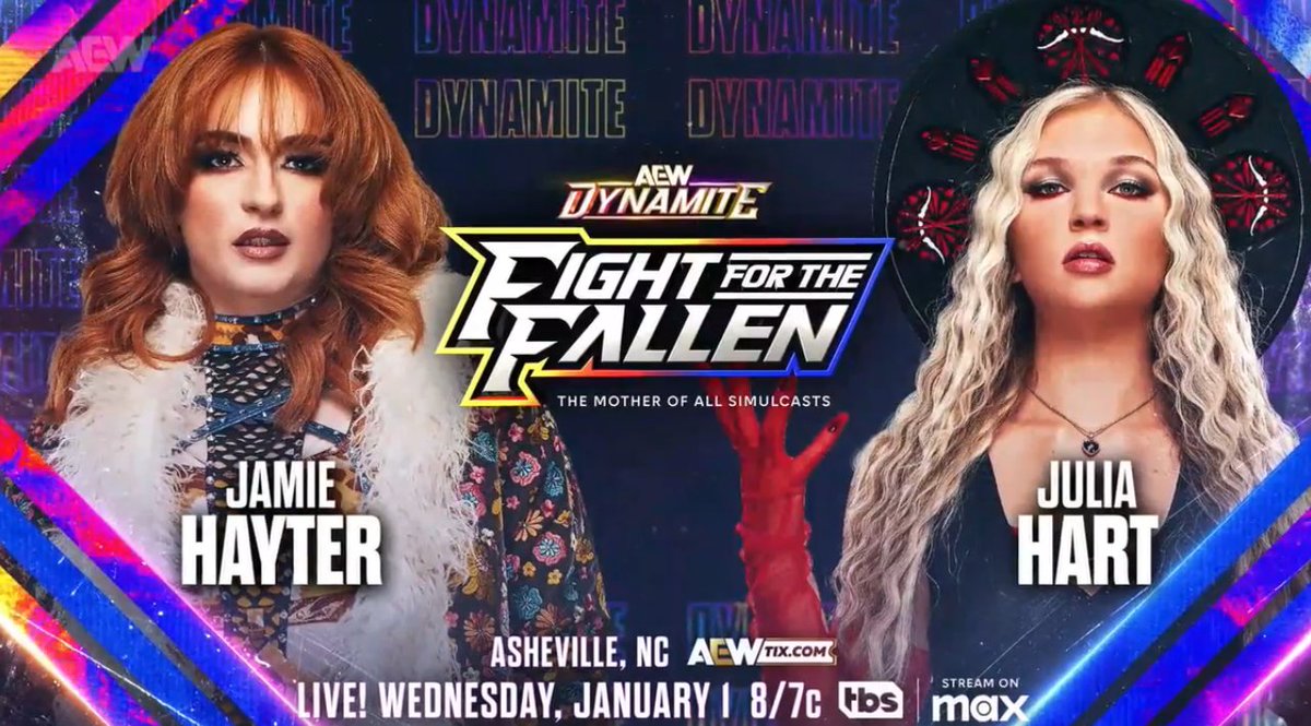 Jamie Hayter vs. Julia Hart Confirmed For AEW Fight for the Fallen ...