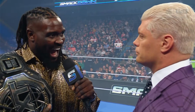 Oba Femi Appears On WWE Smackdown, Confronts Cody Rhodes | 411MANIA ...
